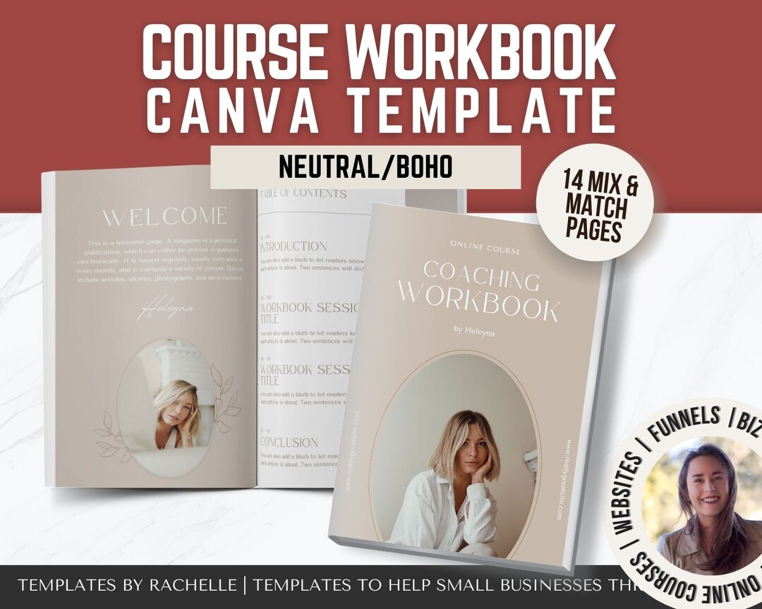 Course Workbook Template for Canva, Canva E-book Template, Workbook for ...