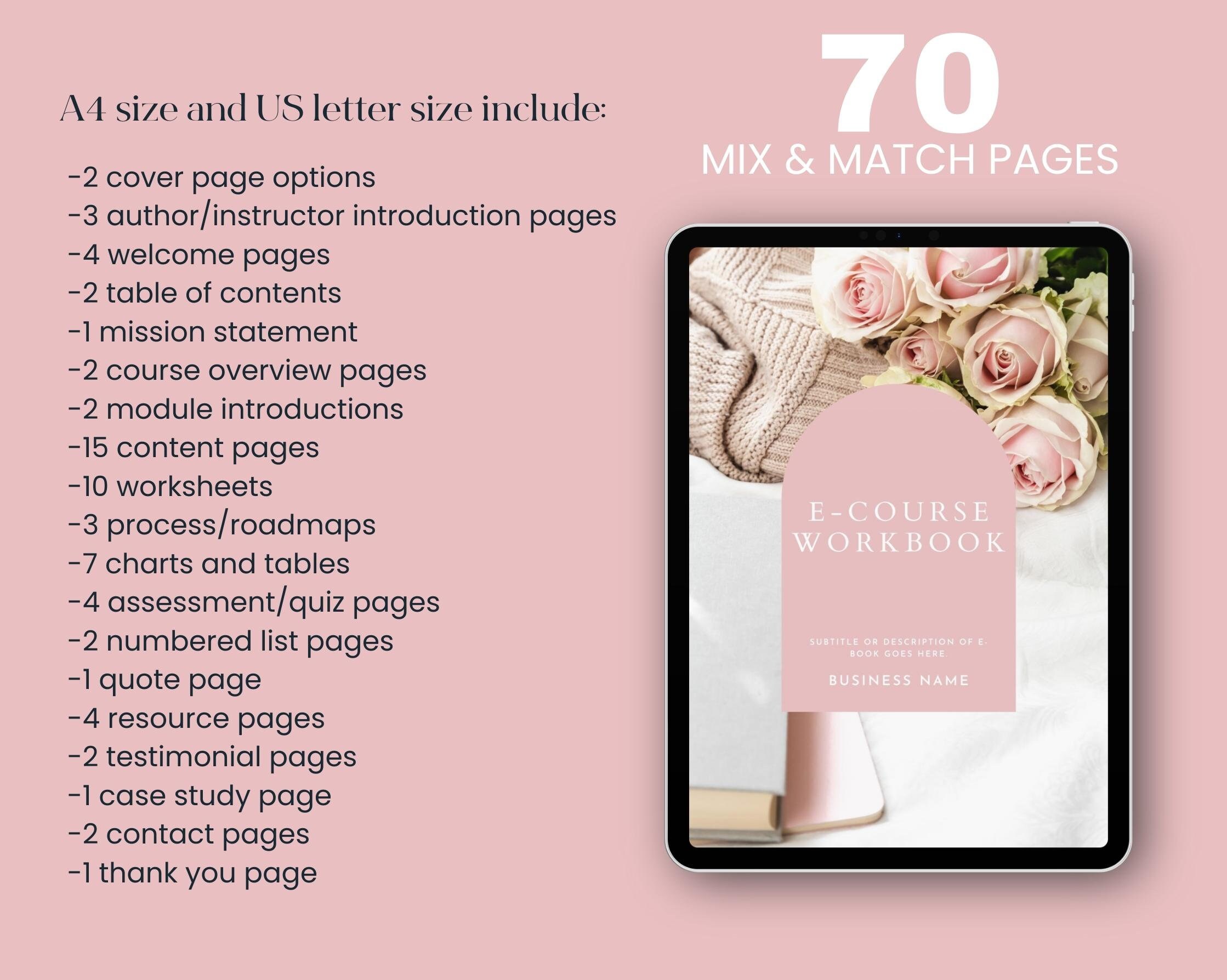 Course Workbook Template for Canva, Canva E-book Template, Workbook for ...