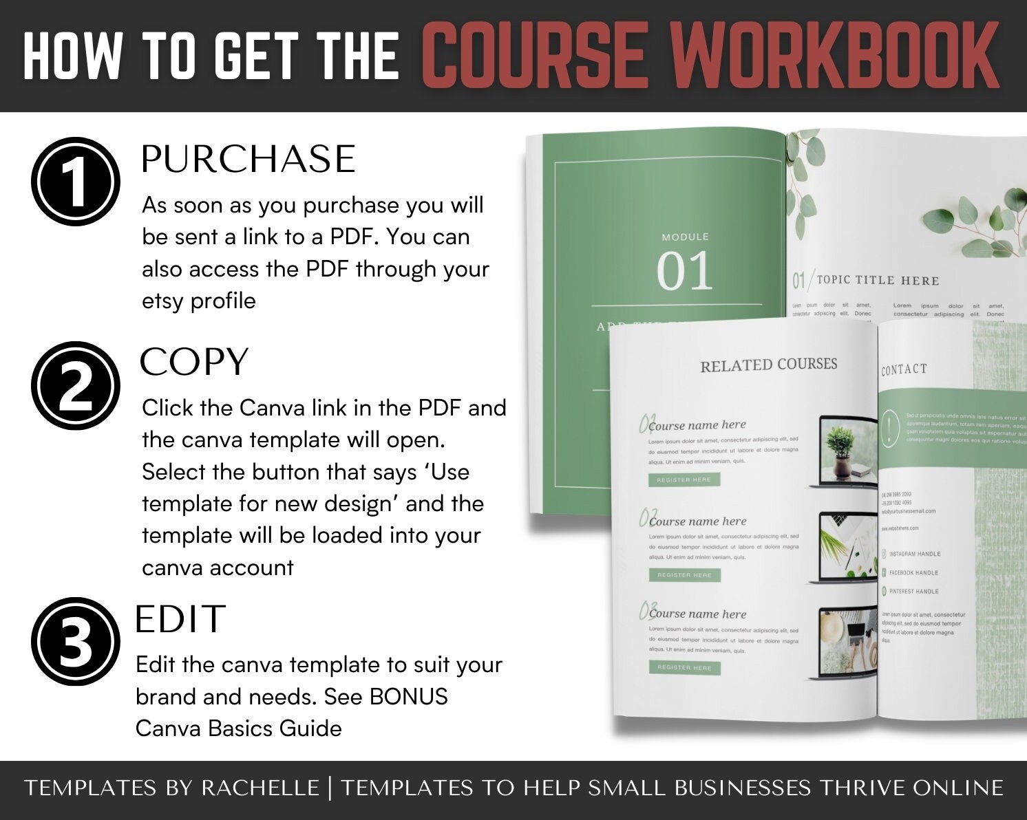 Course Workbook Template for Canva, Canva E-book Template, Workbook for ...