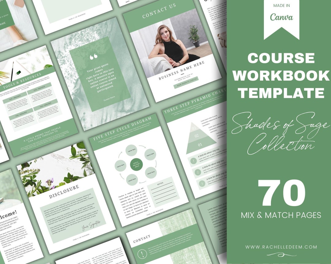 Course Workbook Template for Canva Canva E-book Template - Etsy