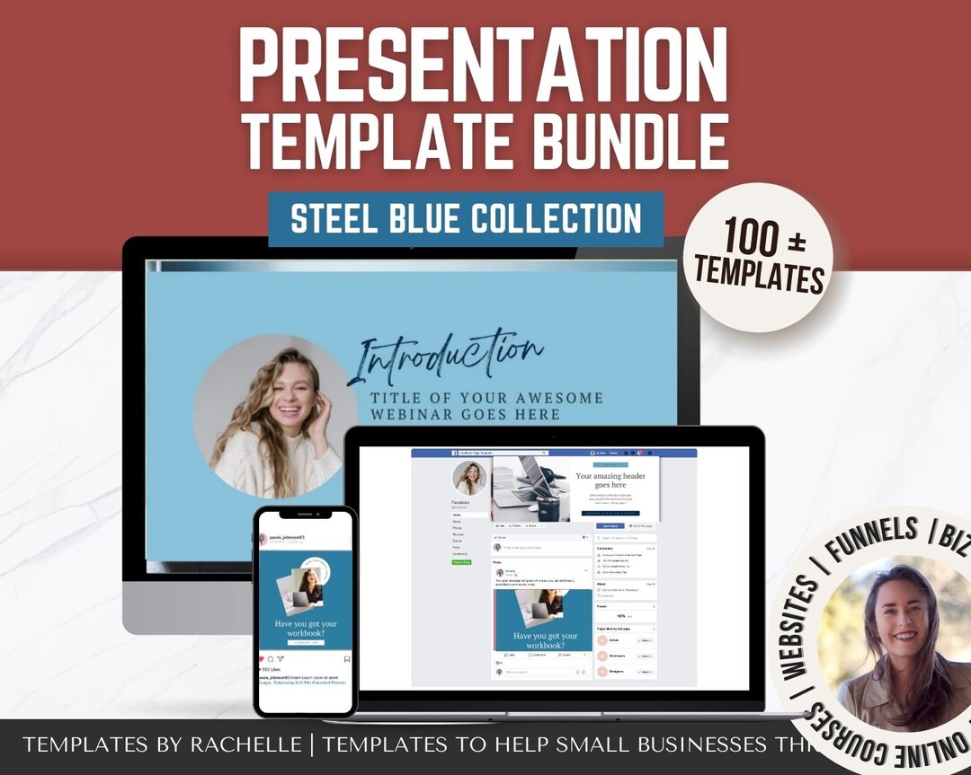 Slide Pack Template Canva, Webinar Slide Deck Template Canva, Blush ...