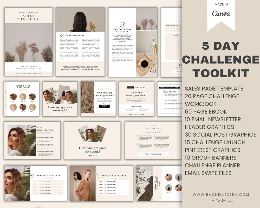 5 Day Challenge Toolkit, Challenge Kit Canva, Challenge Planner, Email ...