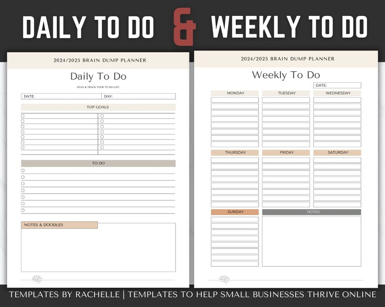 Brain Dump Planner, ADHD Daily Planner, Productivity, Priority Matrix ...