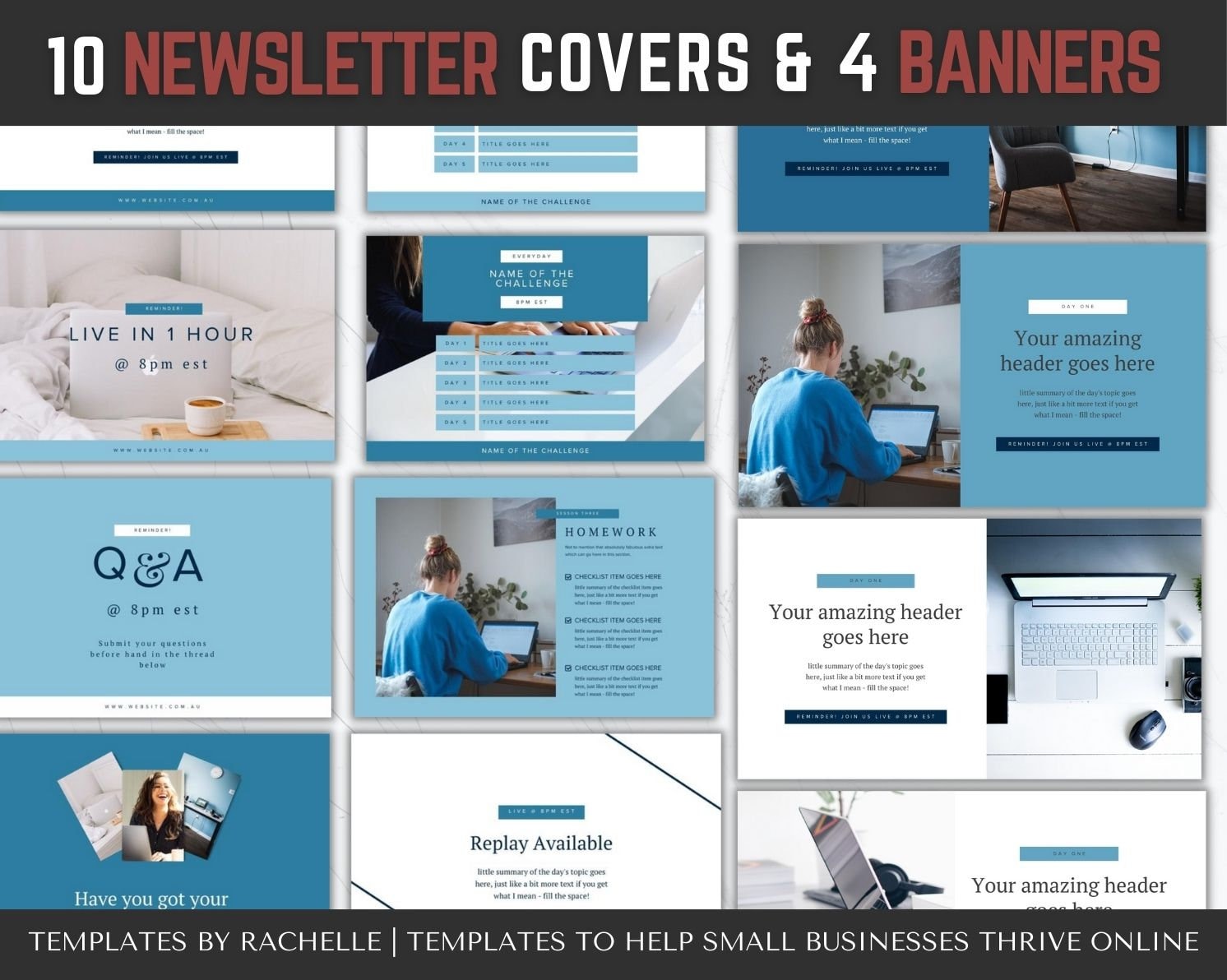 Slide Pack Template Canva, Webinar Slide Deck Template Canva, Blush ...