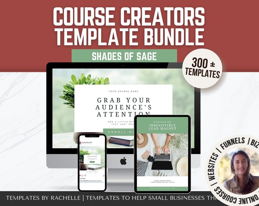 Course Creator Template Bundle, Workbook Template, Course Slidepack ...