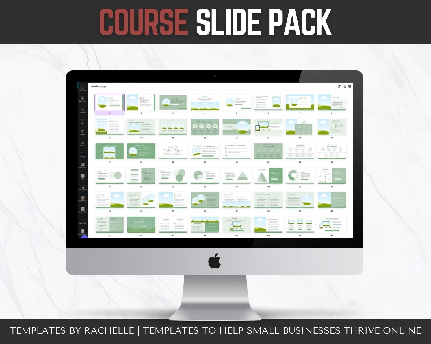 Course Creator Template Bundle, Workbook Template, Course Slidepack ...