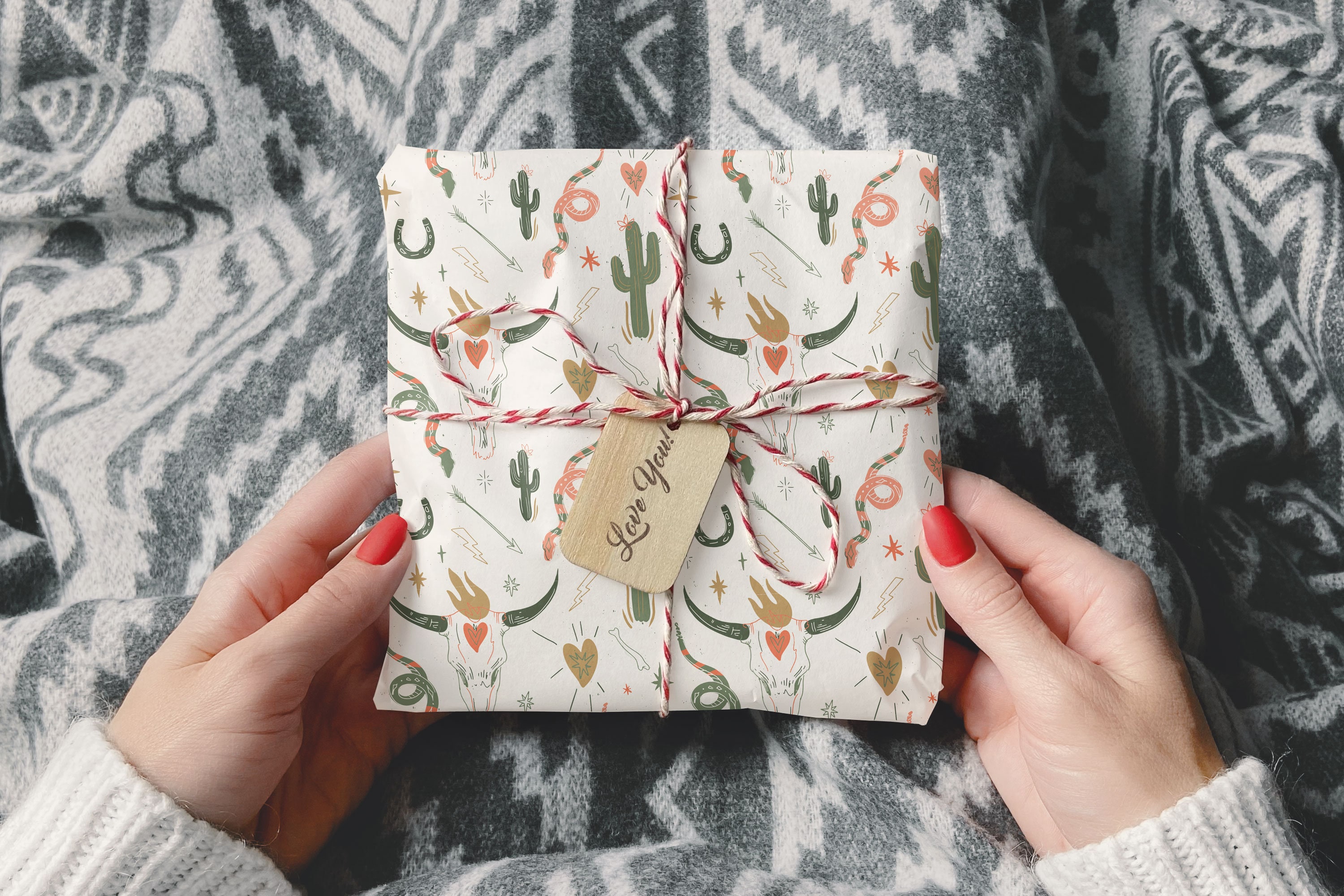 Boho Cowboy Wrapping Paper Western Gift Wrap Western Wrapping Paper ...