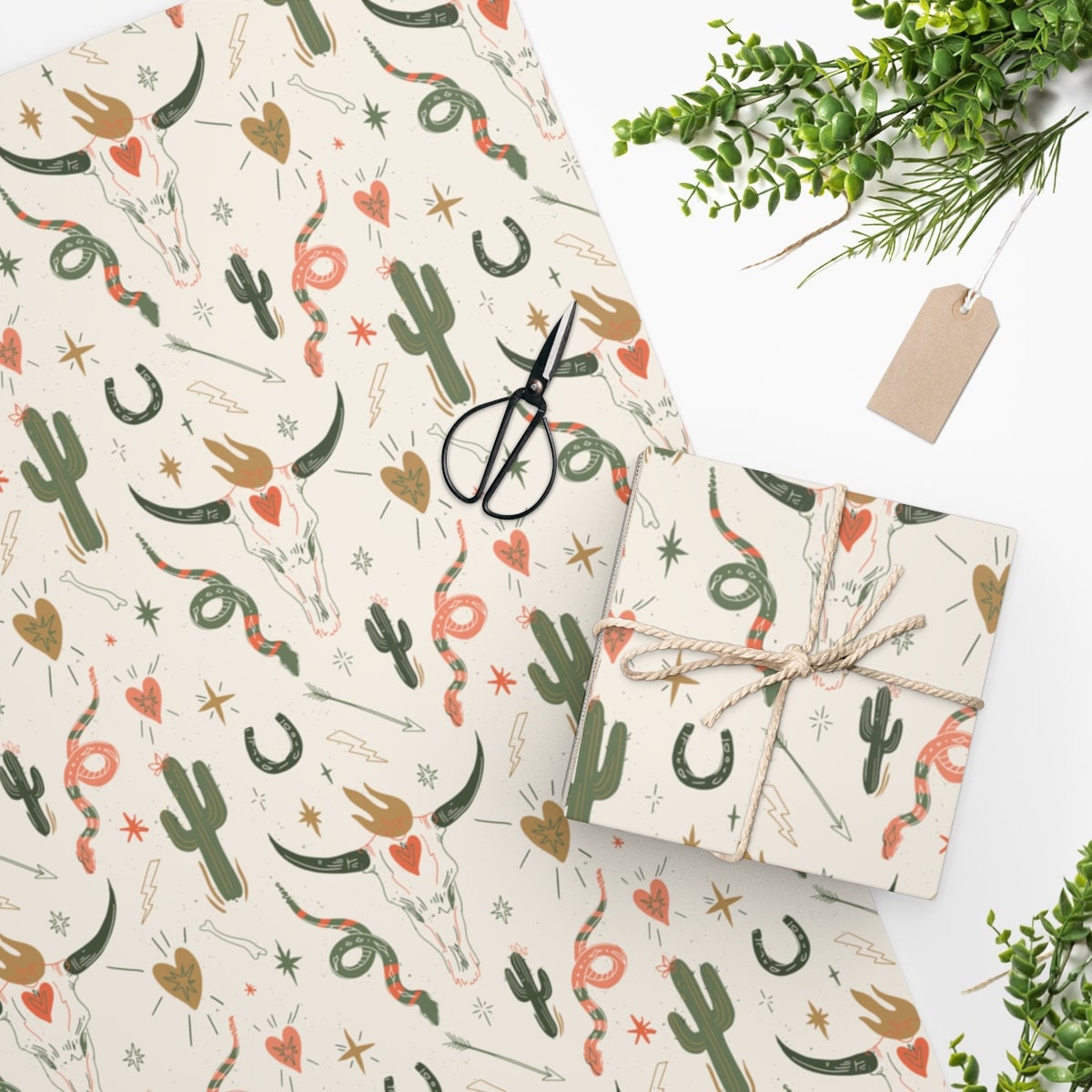 Boho Cowboy Wrapping Paper Western Gift Wrap Western Wrapping Paper ...