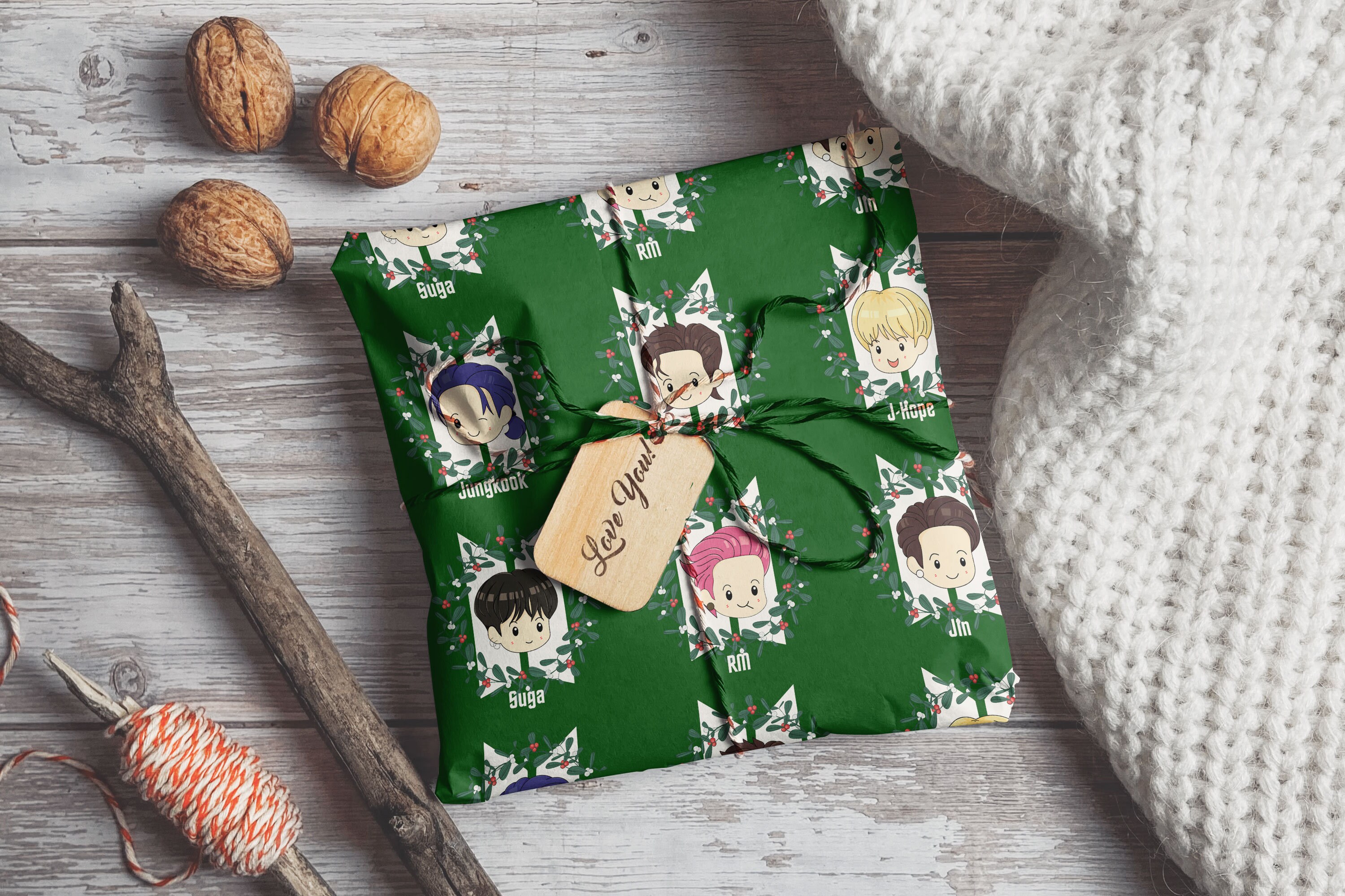 Kpop Wrapping Paper _ KPop Demon Hunters Demon Saja Boys Wrapping Paper ...