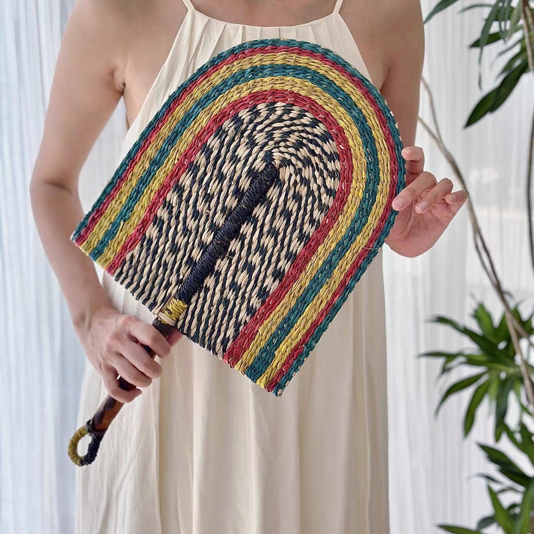 Straw Fan, Woven Fan, Hand Fan, Handmade Hand Fan, Traditional Fans ...