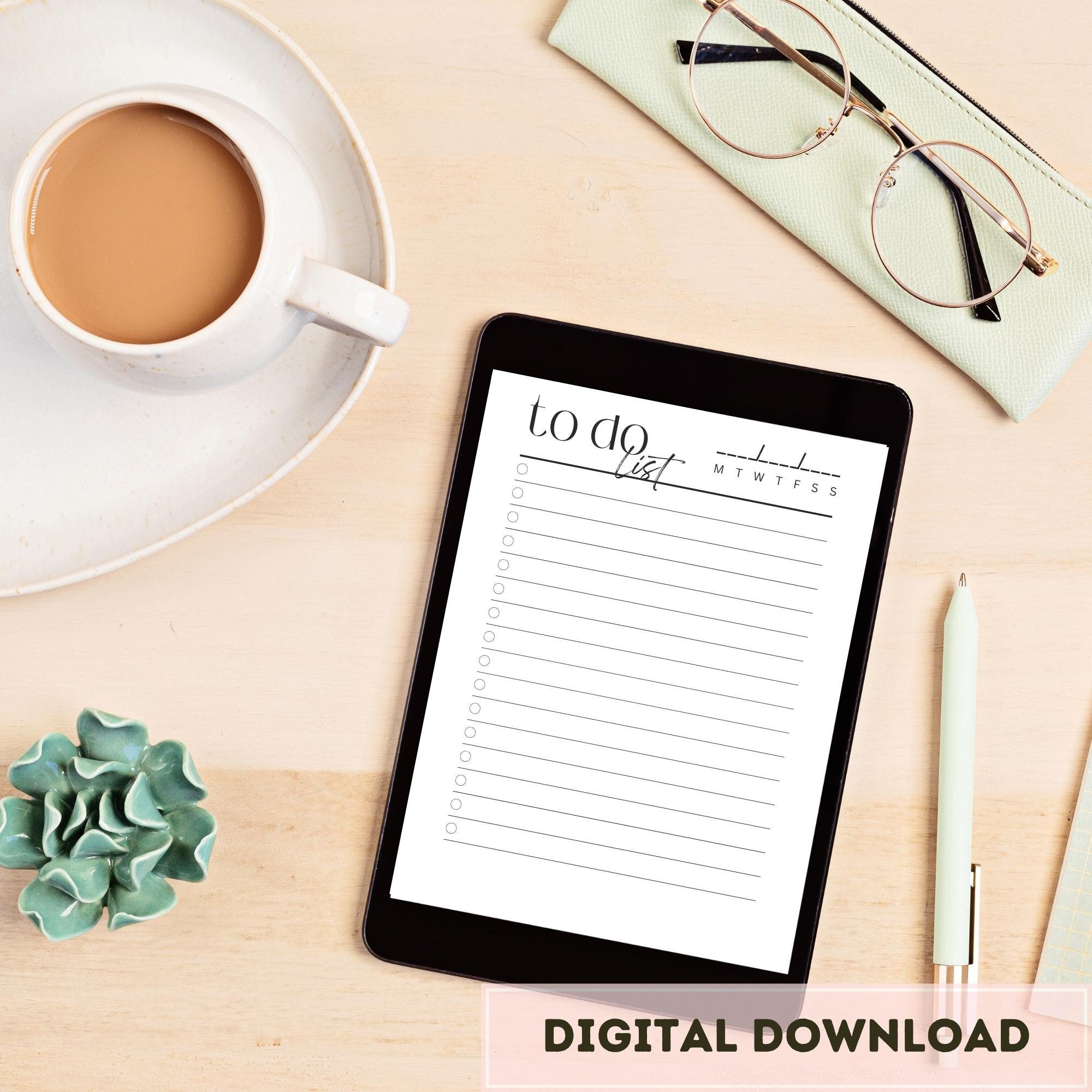 Simple Minimalistic Printable to Do List Productivity - Etsy