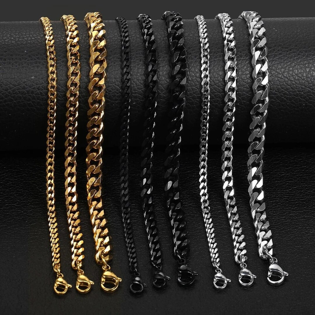 Stainless Steel Curb Cuban Link Bracelet , Men's Hip Hop Style - Etsy