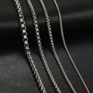 Box Link Necklace | Silver Box Link Chain | 14K Gold Necklace | Flat ...