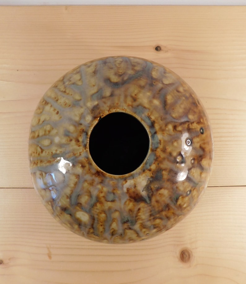 Pot Vase in Dripping Ceramic Style Art Studio 1970 Ball Shaped Italian ...