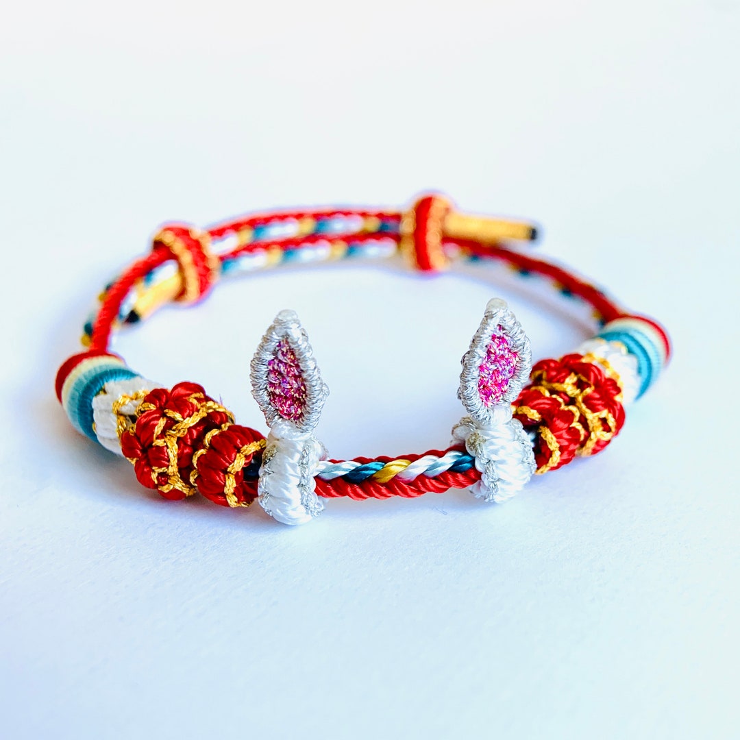 Customized Hand Woven Rabbit Bracelet - Hand Braided Bunny Ears ...