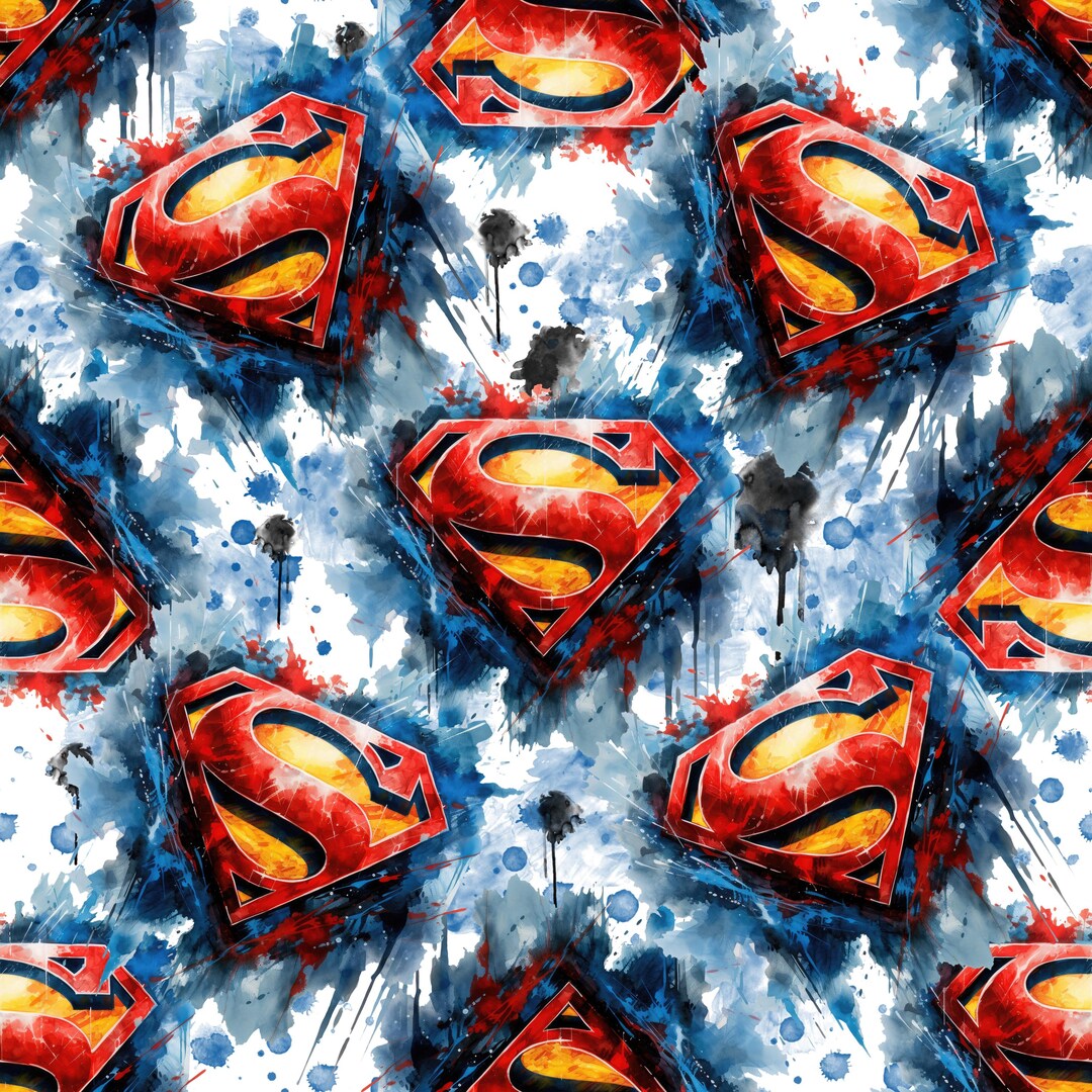 Super Hero, Pattern With Super Hero Symbols Printed on Premium 100% ...