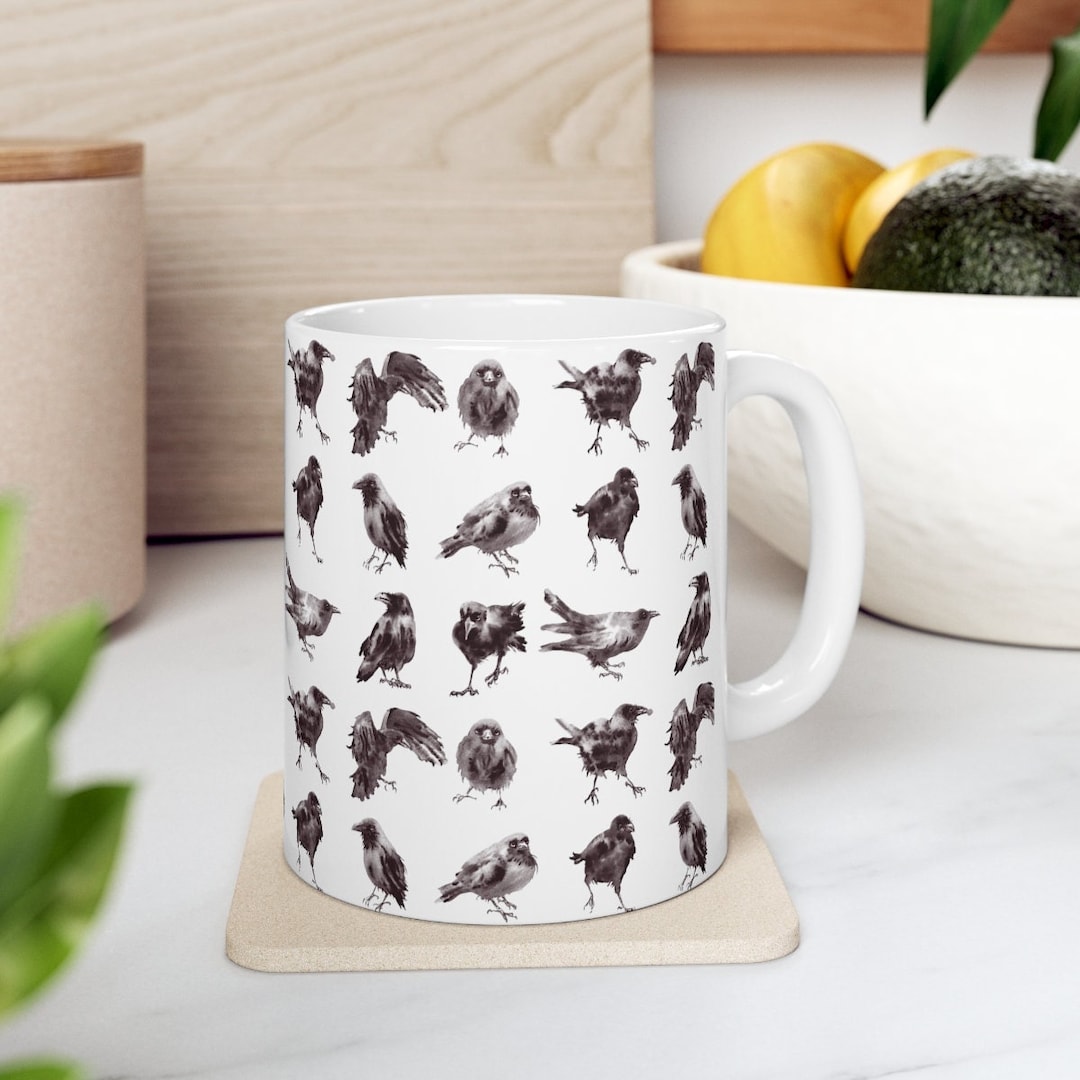 Crow Gang Mug, Crow Coffee Mug, Bird Mug, Birding Coffee Mug, Bird ...