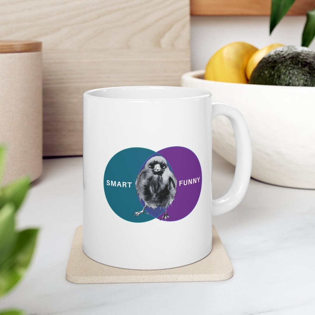 Smart and Funny Crow Mug, Venn Diagram Mug , Crow Lover Cups, Crow Gift ...