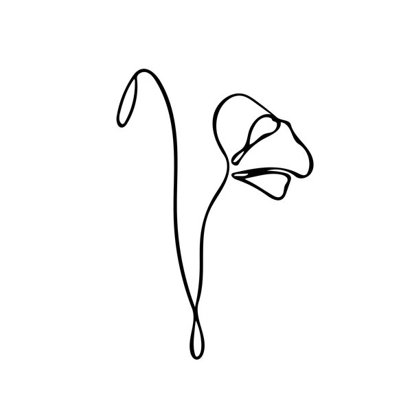 Poppy Line Art - Etsy