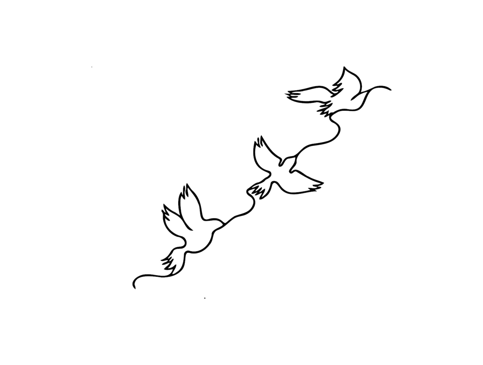Birds Flying Tattoo Design Line Art, Birds Tattoo Simple Minimalist ...