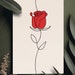 Red Rose Line Drawing Print, Abstract Floral Illustration Art ...