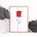 Red Rose Line Drawing Print, Abstract Floral Illustration Art ...