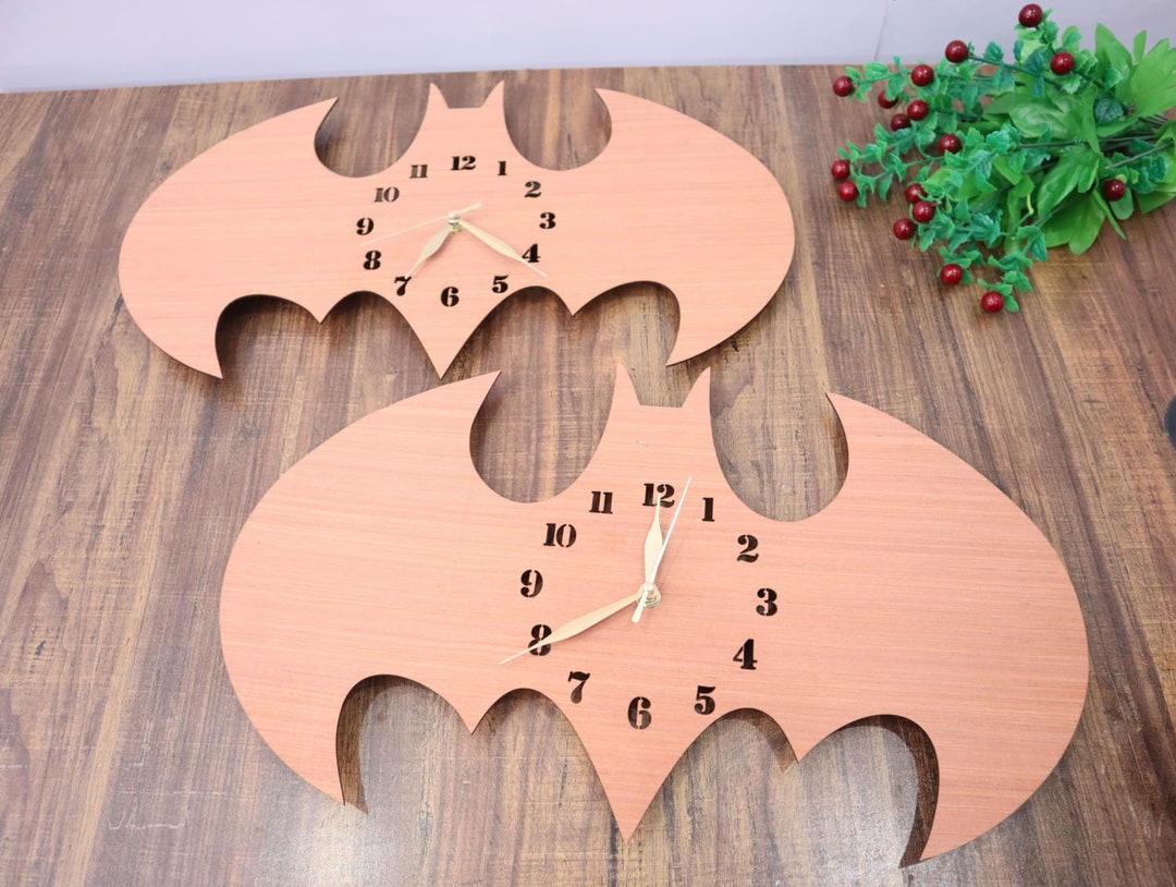 Laser Cut Batman Wooden Wall Clock Dxf Vector Laser Cut Template ...