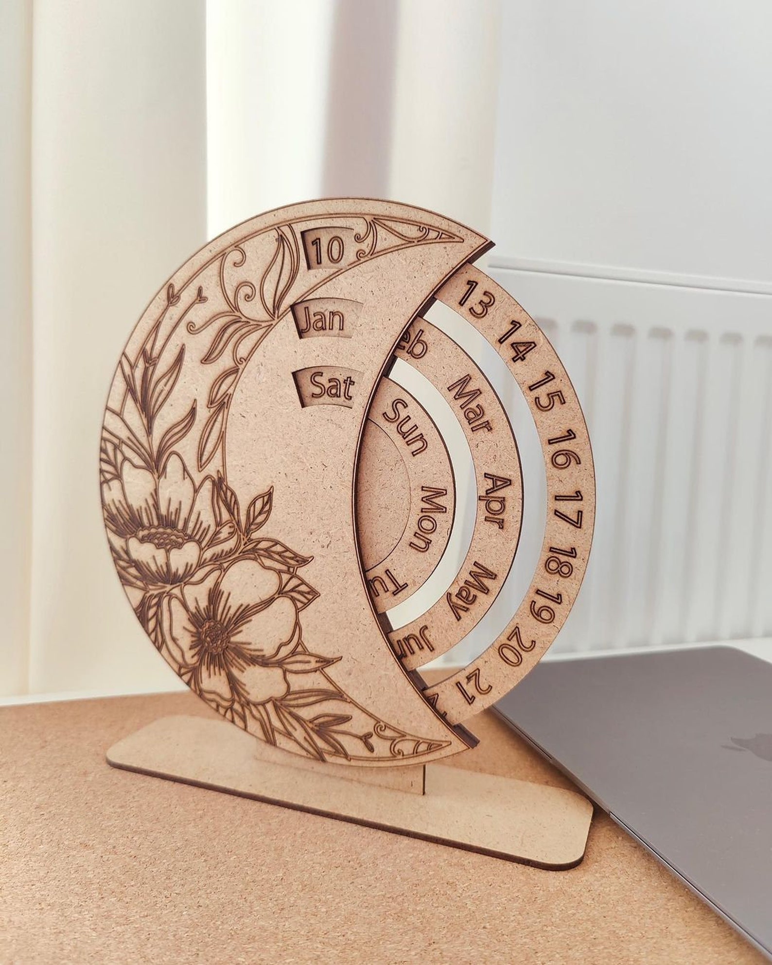 Laser Cut CALENDAR File Vector Dxf and Calendar Template Cnc Plan, Mdf ...