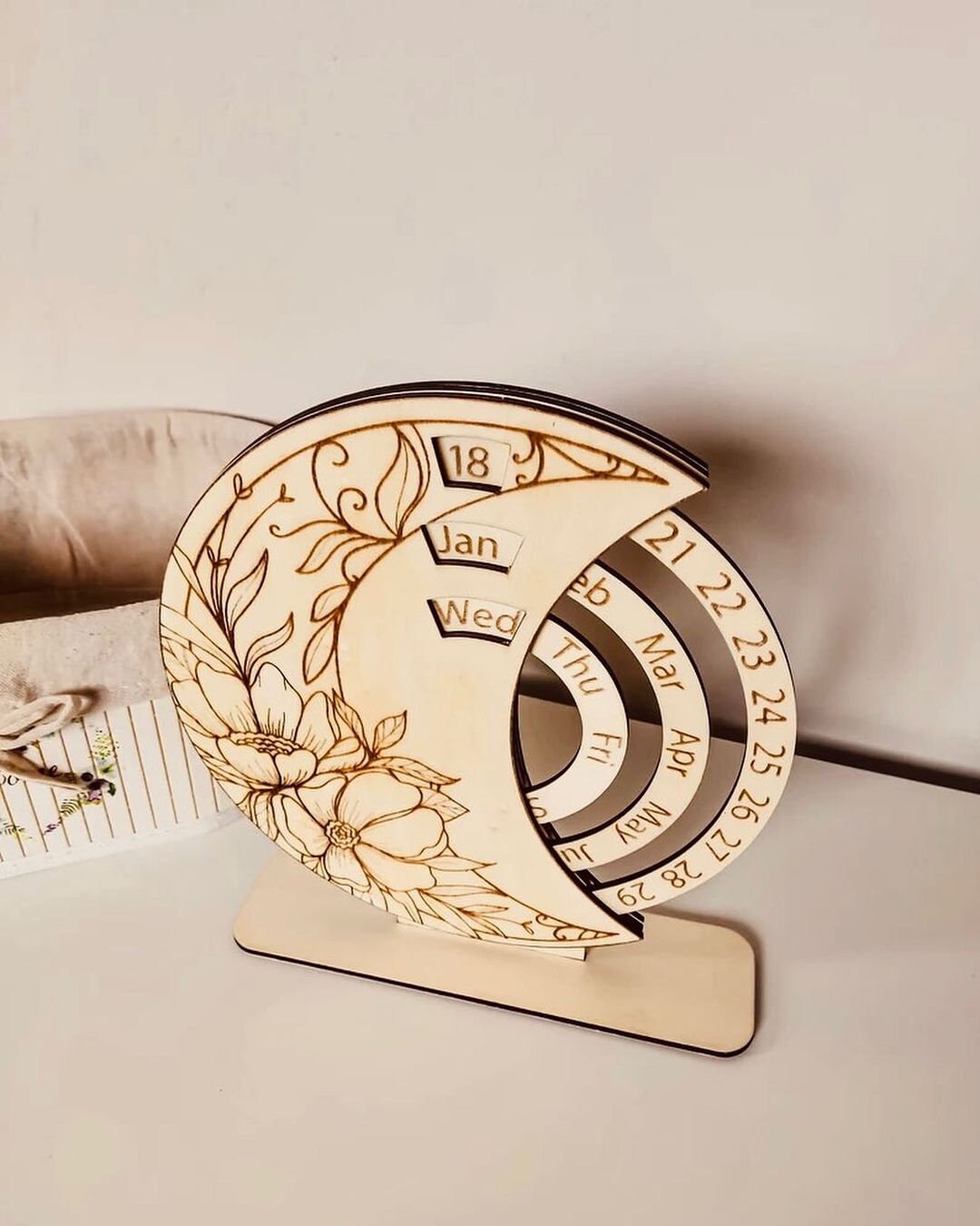 Laser Cut CALENDAR File Vector Dxf and Calendar Template Cnc Plan, Mdf ...