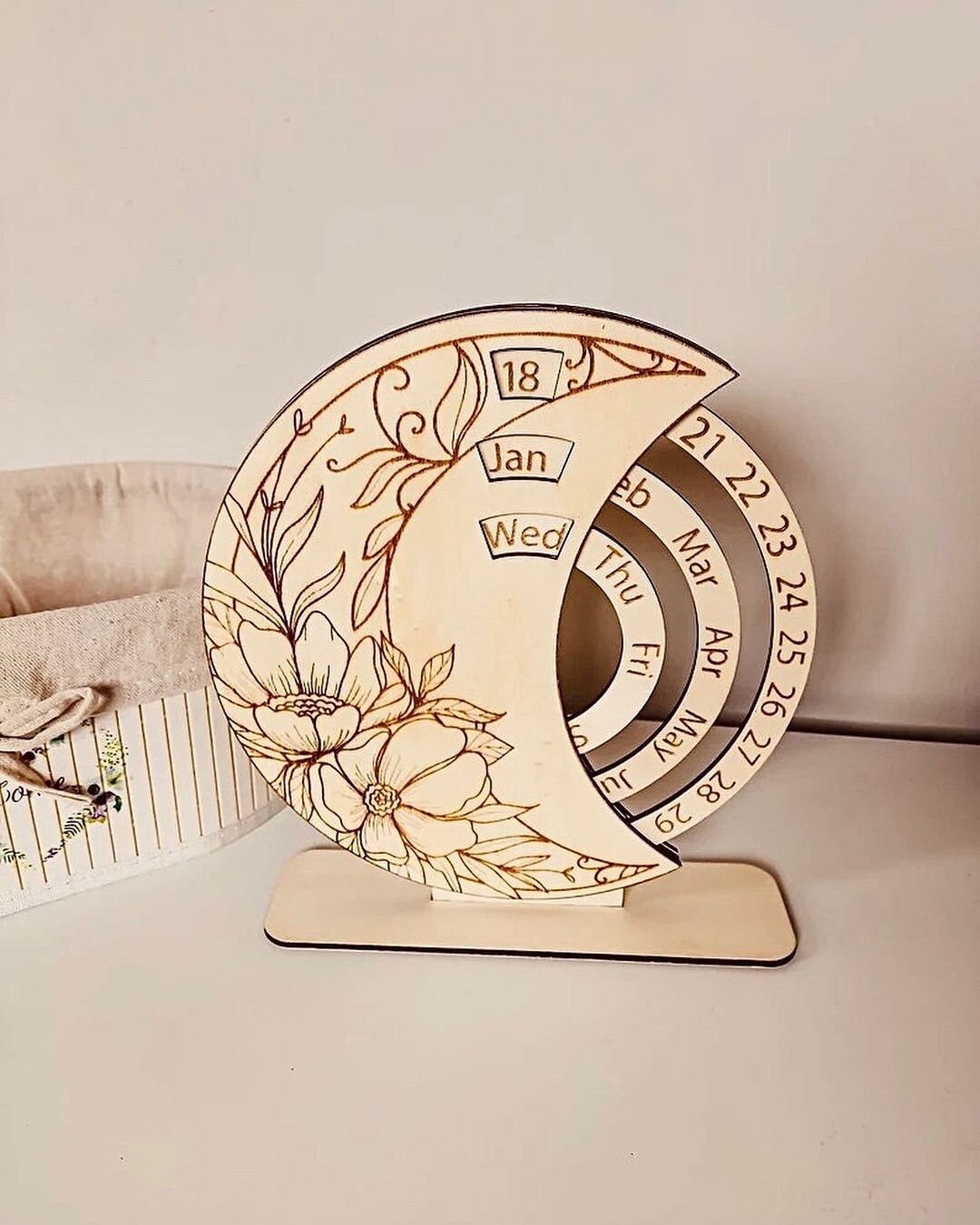 Laser Cut CALENDAR File Vector Dxf and Calendar Template Cnc Plan, Mdf ...