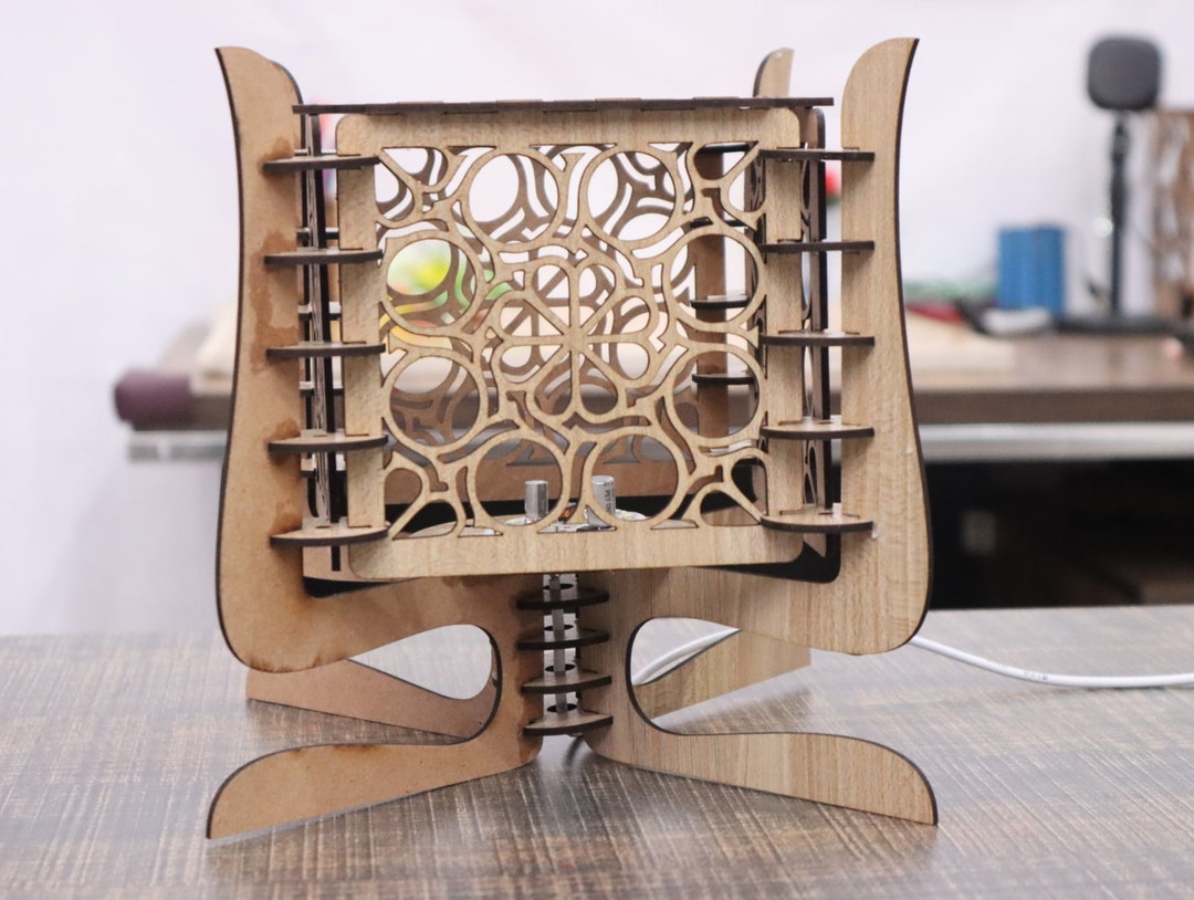 Laser Cut Wooden Night Lamp 3mm Dxf Vector Laser Cut Template Pattern ...