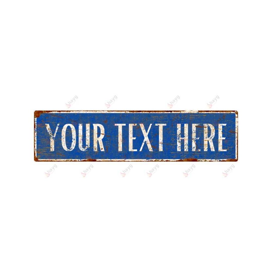 Personalized Rusty Blue Metal Street Sign: Custom Garage or Man Cave ...