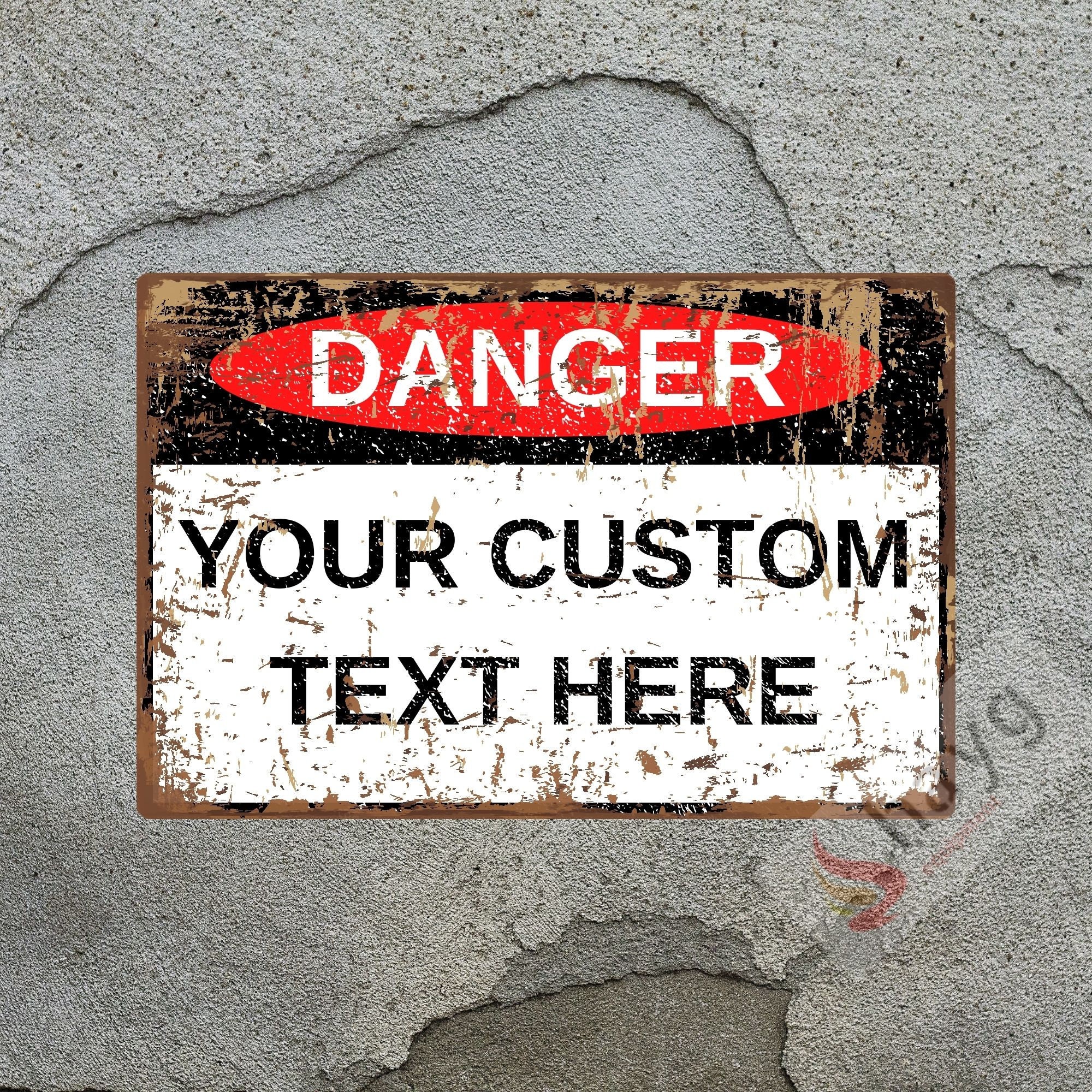 Rusty Custom Caution Metal Sign Antique Beware Sign Vintage - Etsy