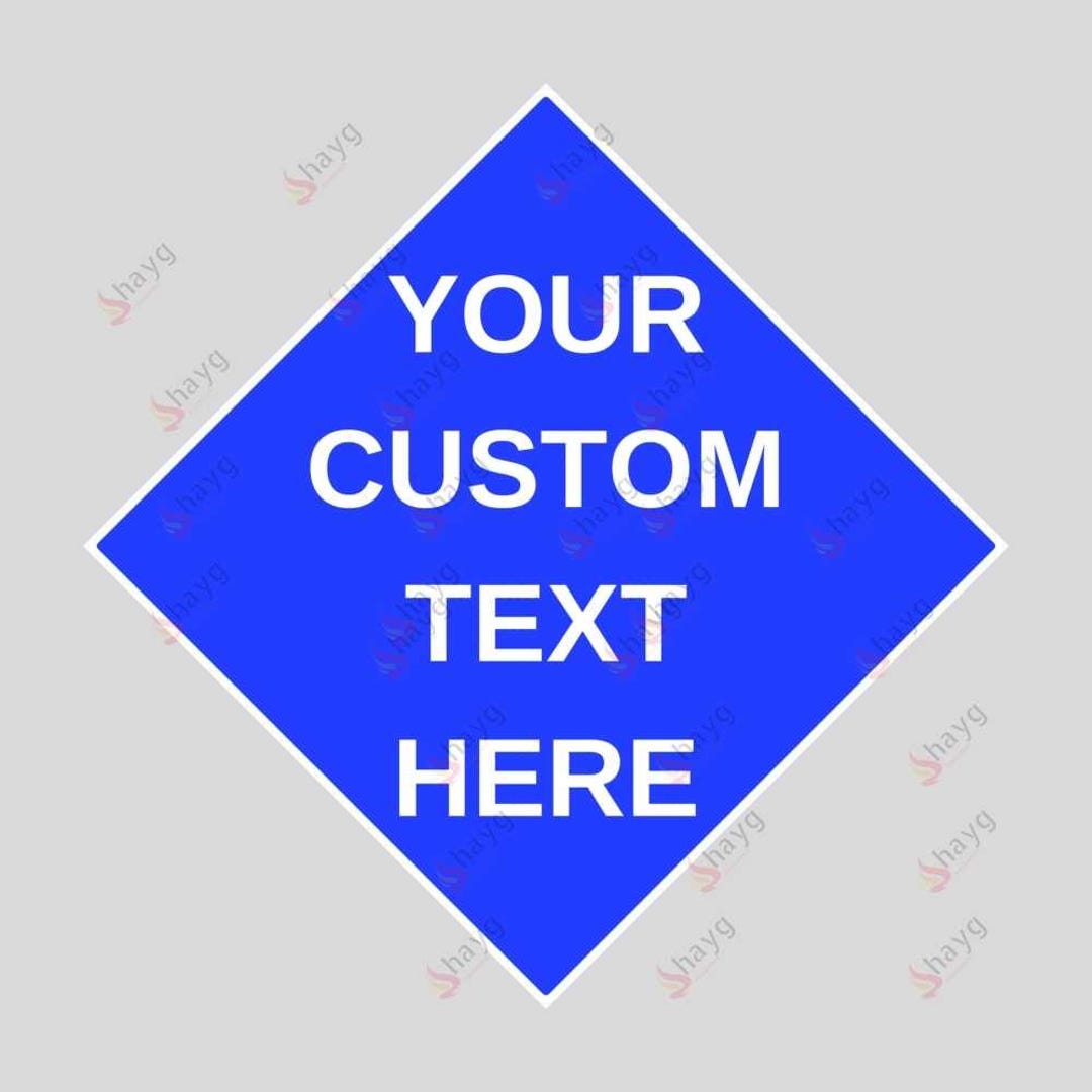 Diamond-shaped Custom Aluminum Wall Plaque - Personalized Blue ...