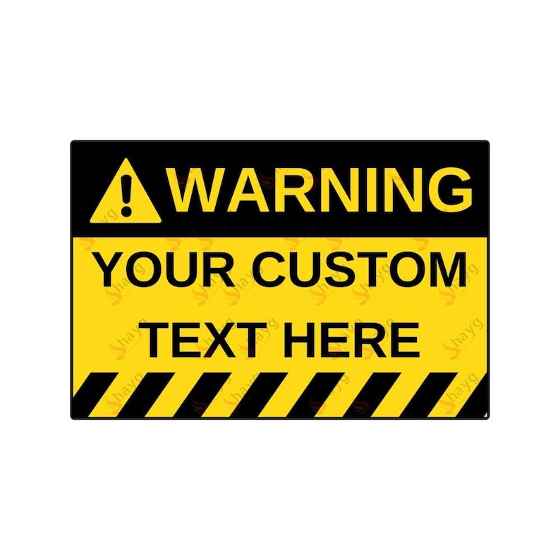 Custom Aluminum Yellow Warning Sign – Personalized Safety Plaque for ...