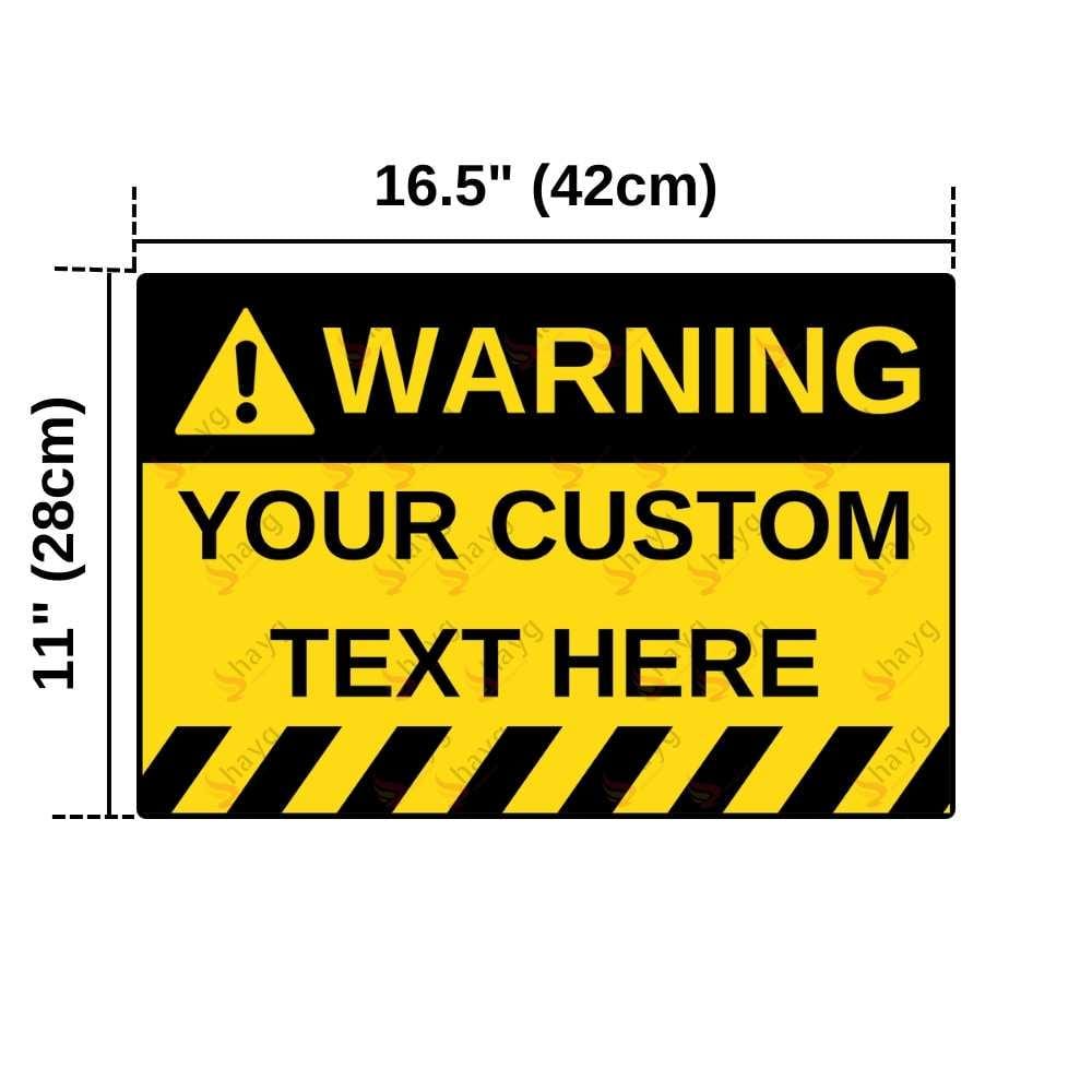 Custom Aluminum Yellow Warning Sign – Personalized Safety Plaque for ...