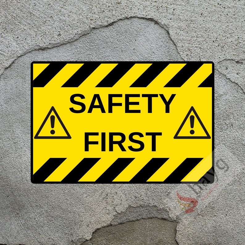 Personalized Yellow Safety Sign, Custom Metal Sign, Outdoor Aluminum ...