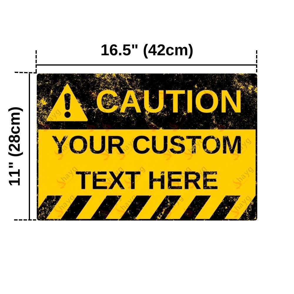 Custom Yellow Aluminum Caution Yard Sign – Personalized Outdoor Safety ...