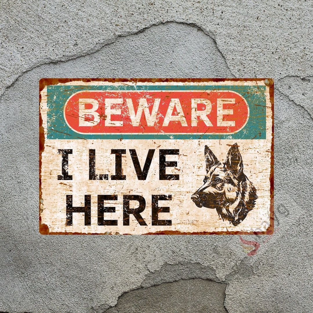 Metal Dog Warning Sign for Fence, Vintage Decor Beware of Pitbull Sign ...