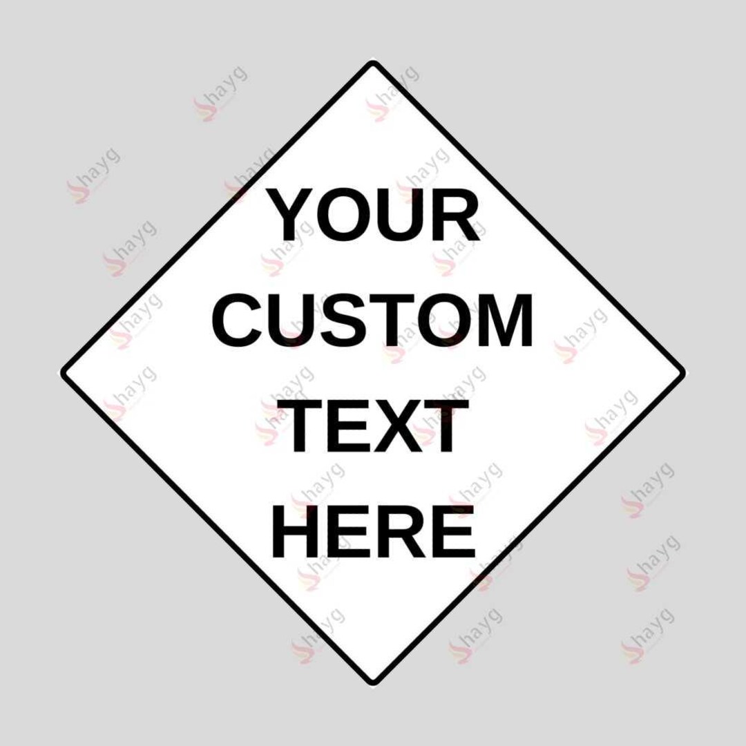 Diamond-shaped Custom Aluminum Wall Plaque - White Personalized ...
