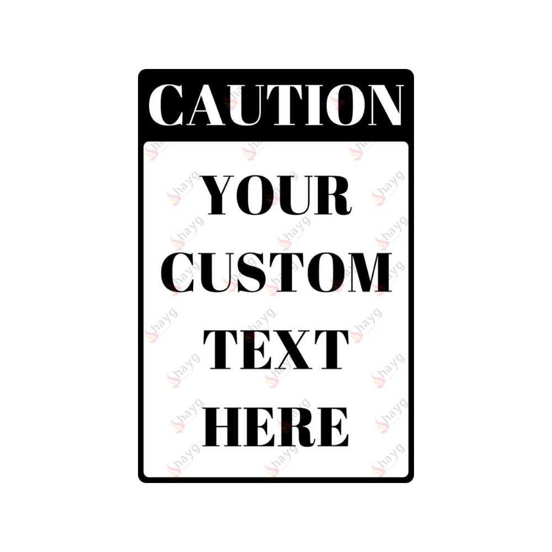 Personalized Black Aluminum Caution Sign – Custom Safety Warning Plaque ...