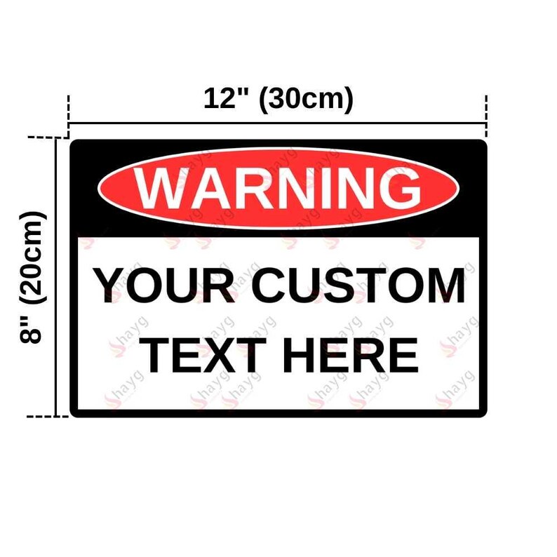 Customizable Aluminum Warning Sign – Personalized Metal Safety Plaque ...