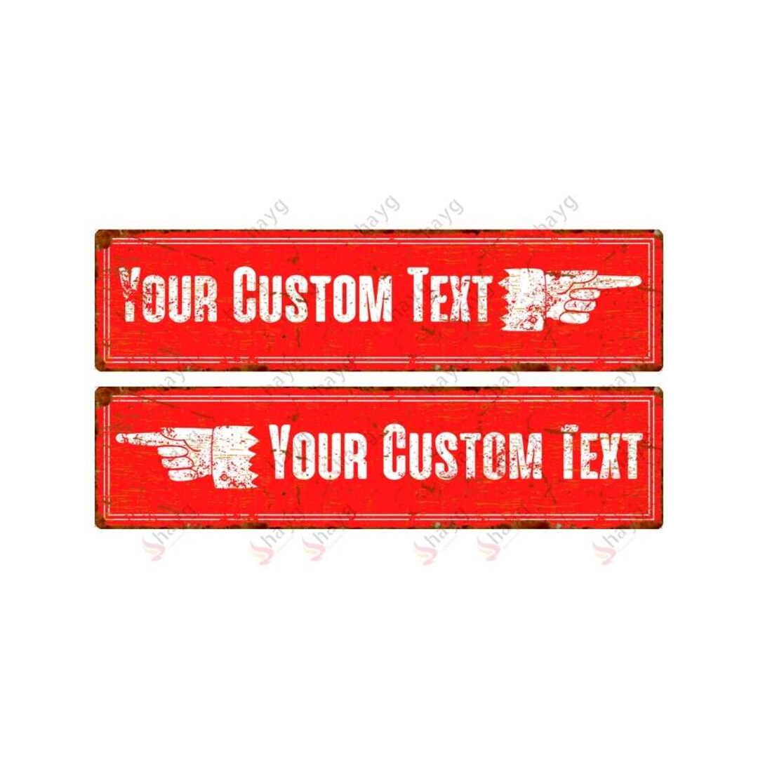 Vintage Red Metal Street Sign: Custom Address Arrow Decor - Etsy