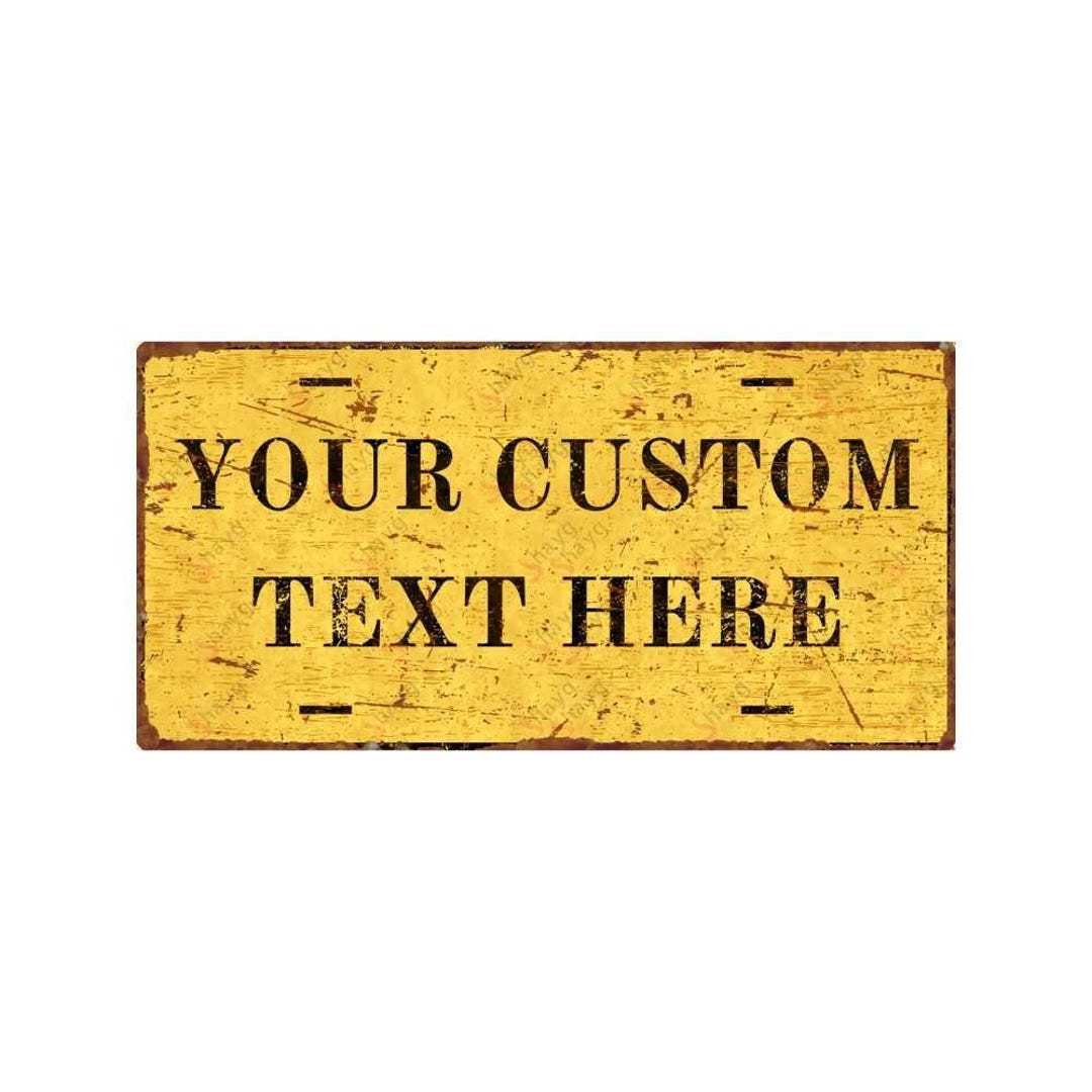Custom Retro Yellow Aluminum Sign: Personalized Vintage Decor - Etsy