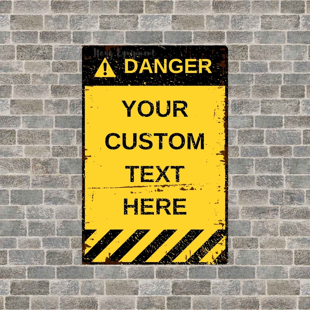 Custom Word Metal Sign, Vintage Beware Sign, Yellow Utility Room Sign ...