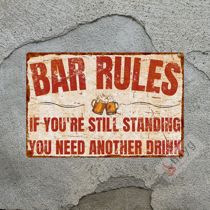 Bar Rules Sign - Etsy