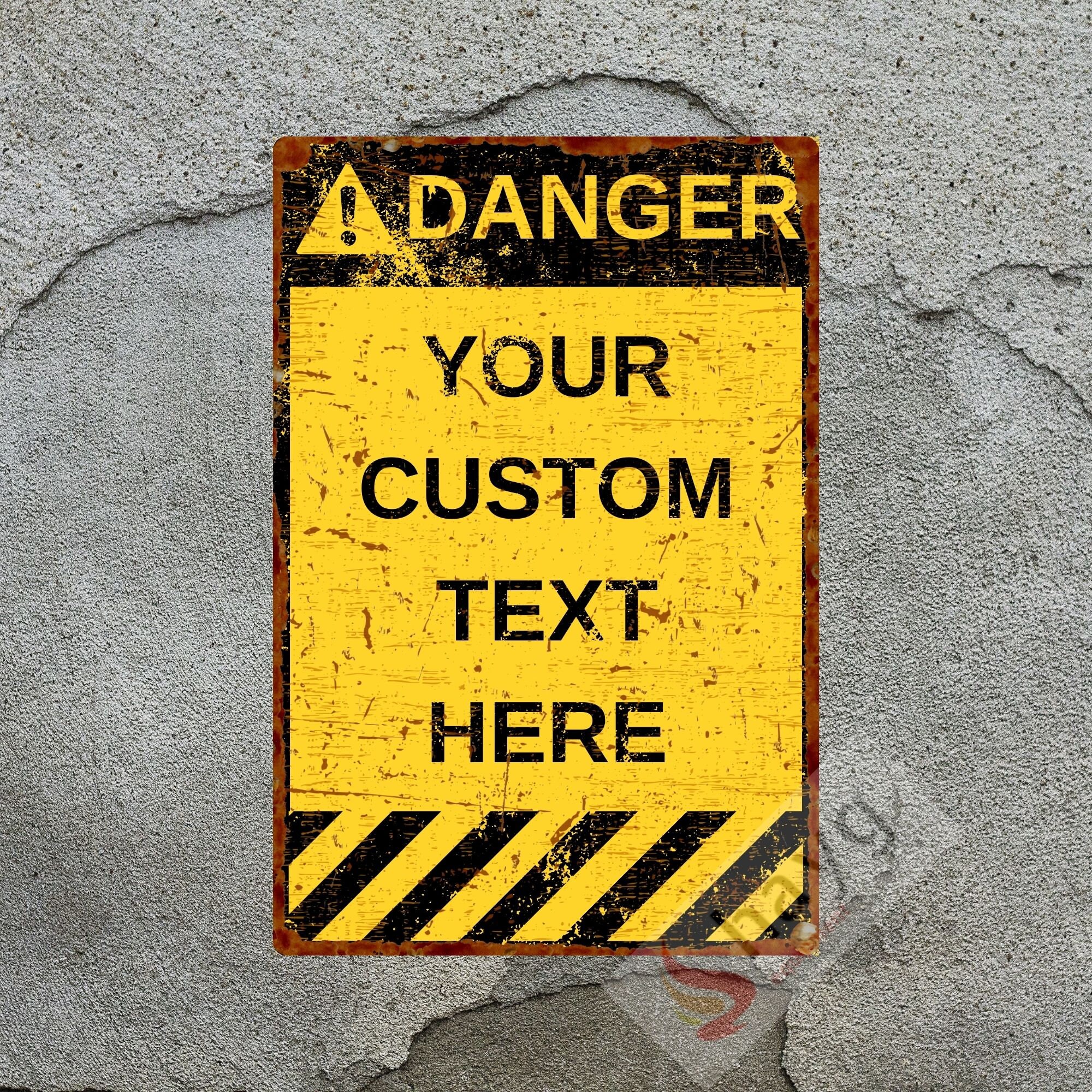 Metal Custom Warning Sign, Aluminum Caution Sign, Vintage Fence Sign ...