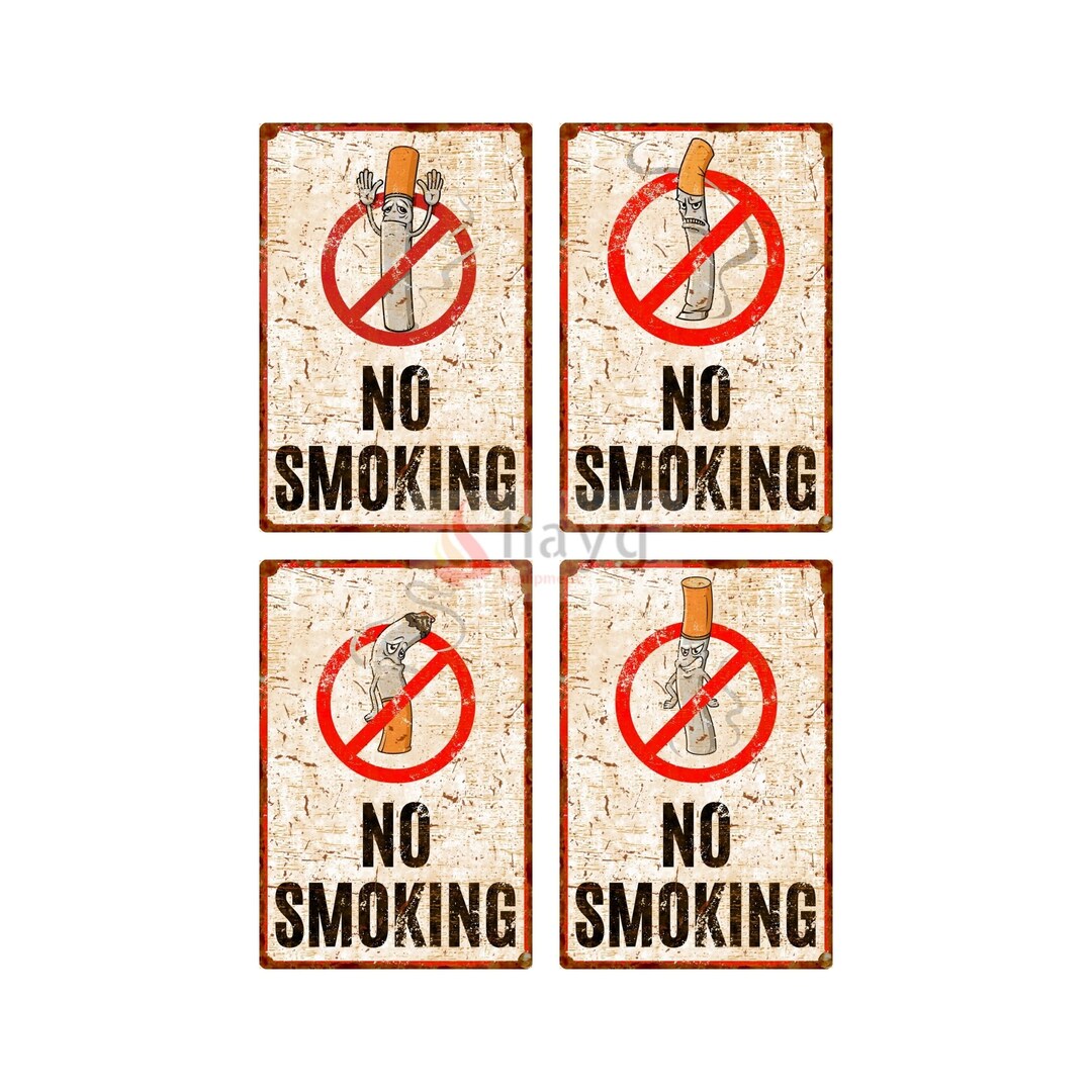 Metal No Smoking Wall Decor Sign, Stop Smoking Sign, Inspirational Rust ...