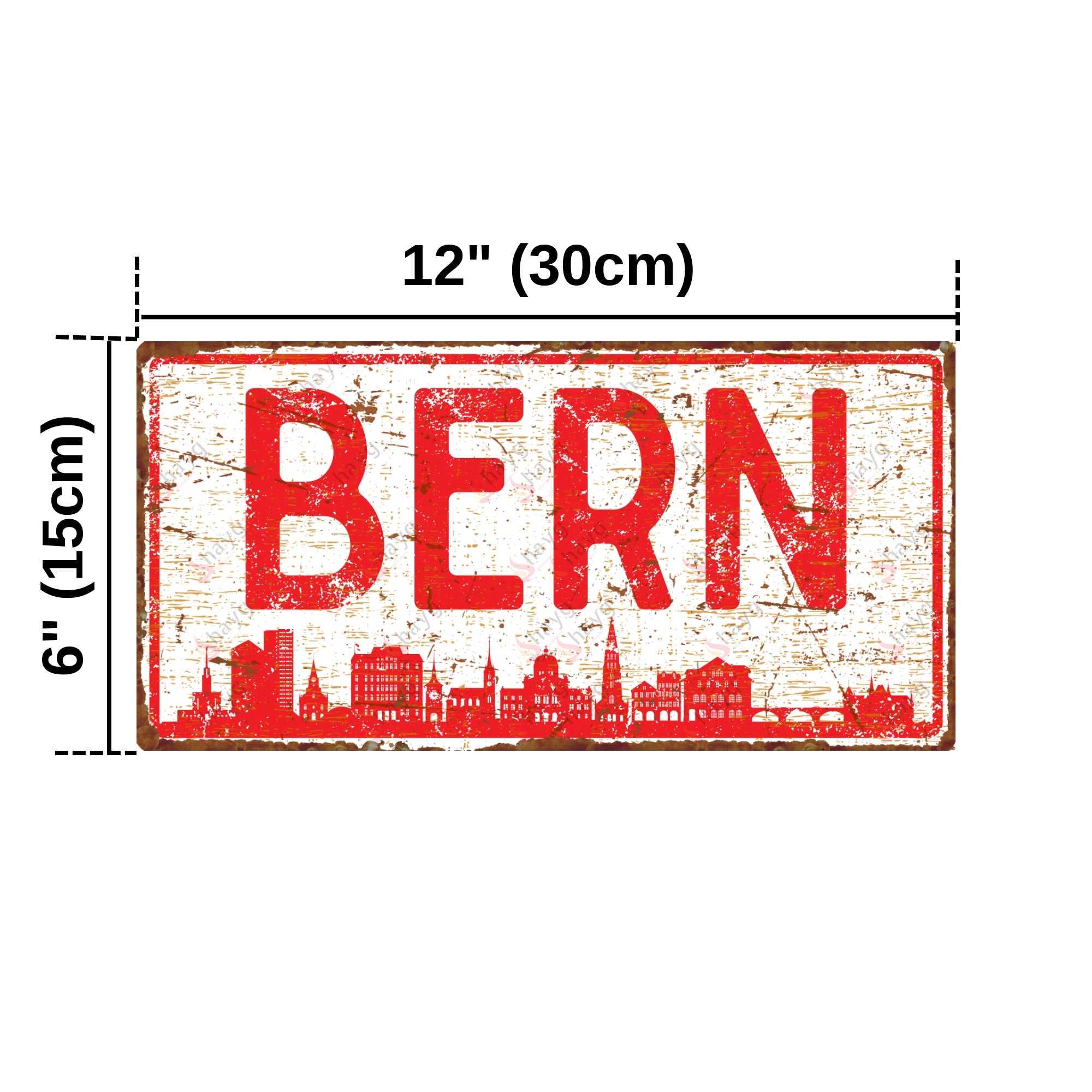 Bern Vintage Travel Sign, Rustic Swiss Souvenir Decor - Etsy