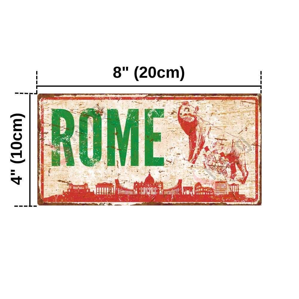 Vintage Rome Skyline Sign: Rustic Italian Travel Decor - Etsy